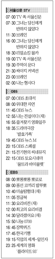 [7일(土) 서울신문 STV·OBS·EBS] | 연예 | 방송